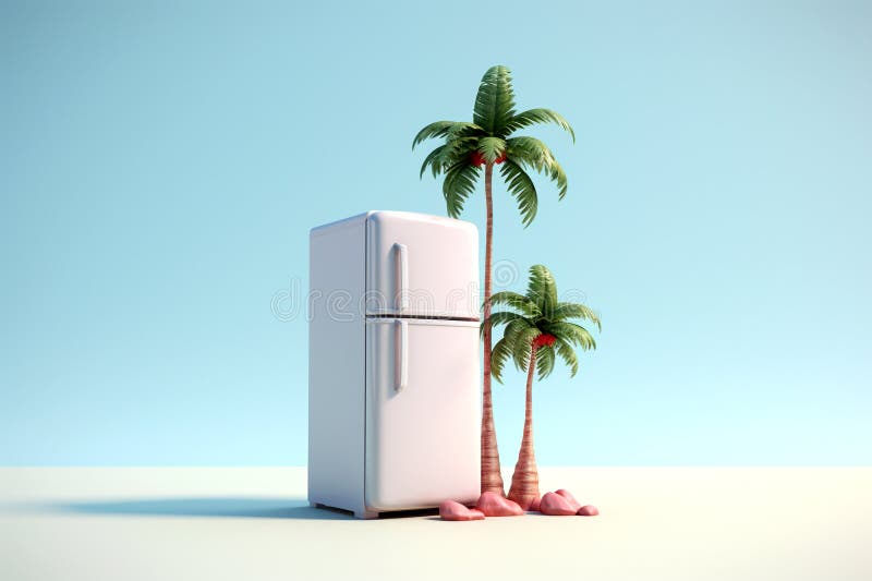 Home Kitchen Refrigerator Ad for Summer Heat with Palm Trees ...