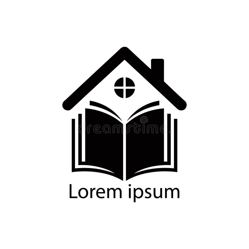 Home of Knowledge and Education Logo Design Concept with Open Book Stock Vector - Illustration ...