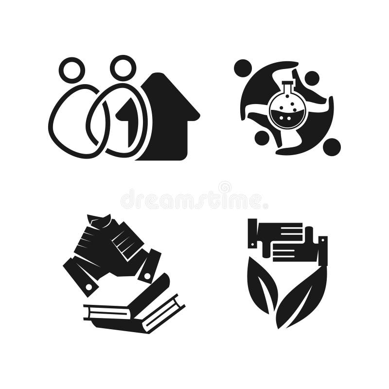 Book Leaf Bell Commitment Teamwork Together Outline Logo Stock Vector - Illustration of line ...