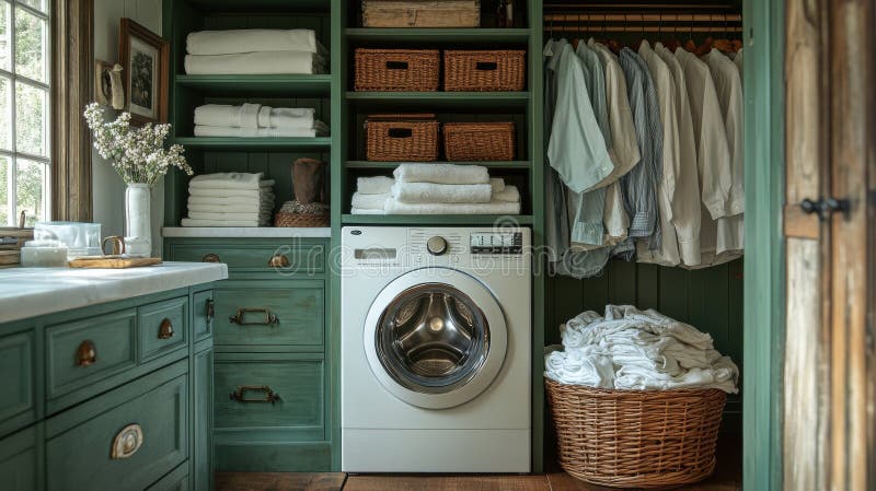 Home Laundry Room Setup Cozy Interior Functional Space Organized ...