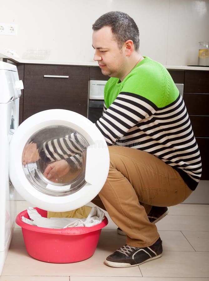 Home laundry. stock image. Image of domestic, appliance - 46679439