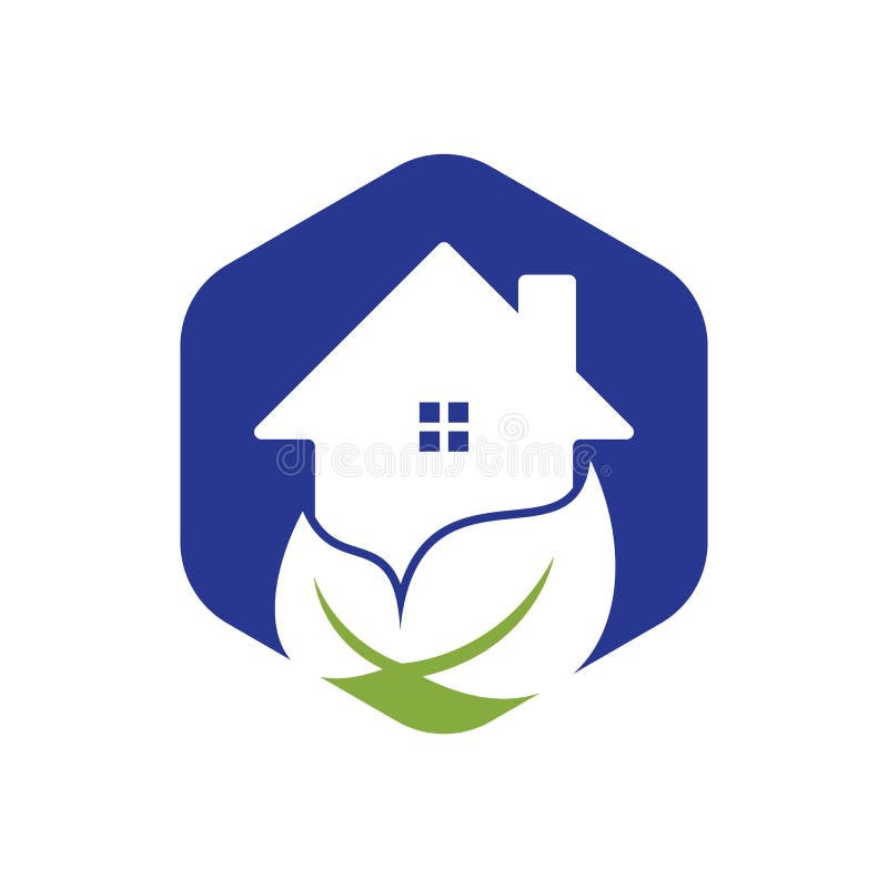 Home Leaf Vector Logo Design. Stock Vector - Illustration of fresh ...