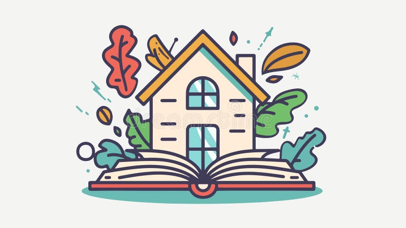 Home Learning with Book Icon Vector Illustration Stock Vector ...