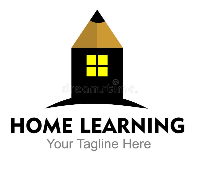 Home Learning Logo Design Concept Stock Vector - Illustration of ...