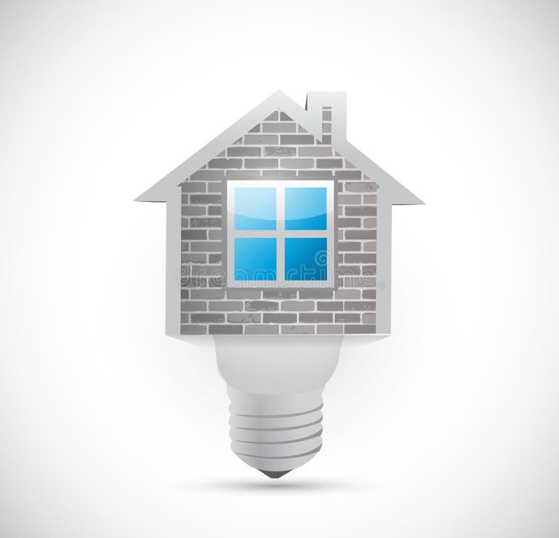 Home with Light Bulb Logo Design Inspirations Stock Illustration ...