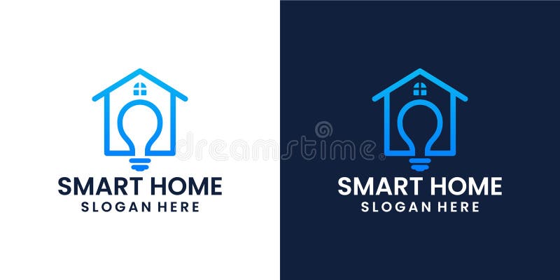 Home with Light Bulb Logo Design Inspirations Stock Vector ...