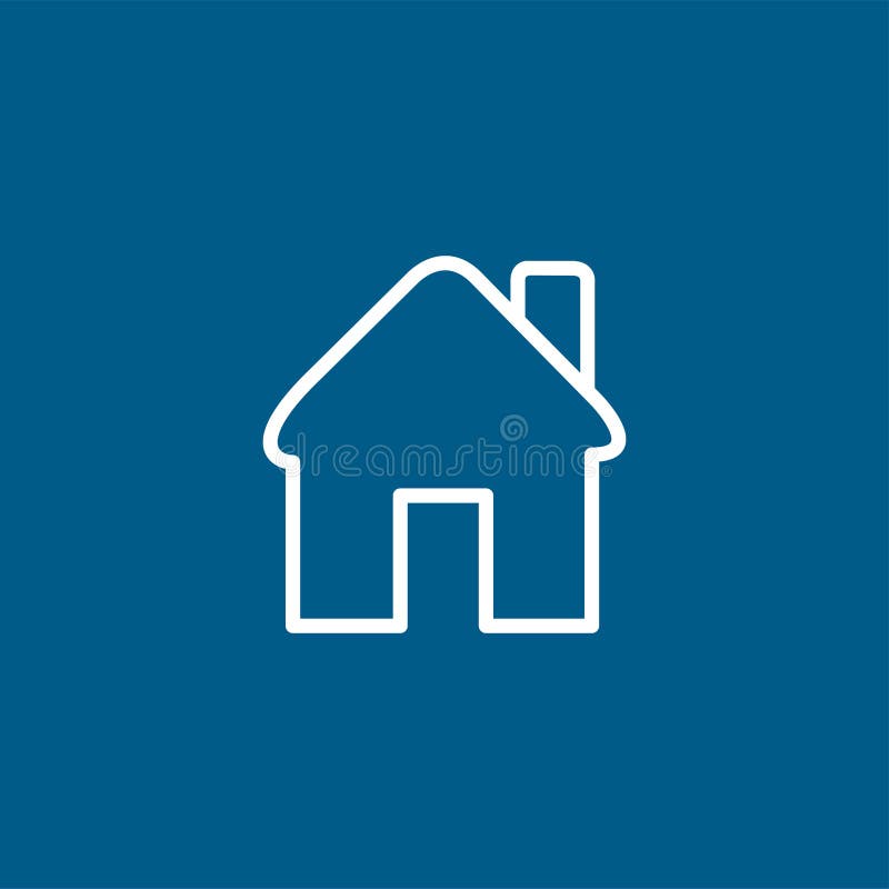 Home Line Icon on Blue Background. Blue Flat Style Vector Illustration ...