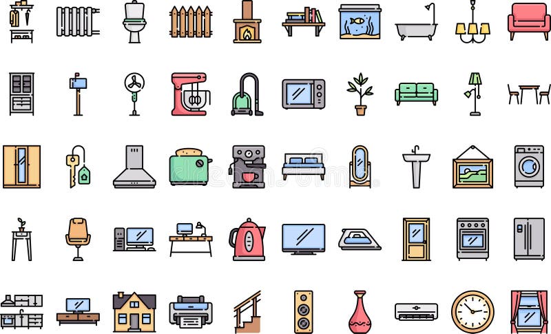 Home and Living Icons High-Quality Vector Icons Collection with ...