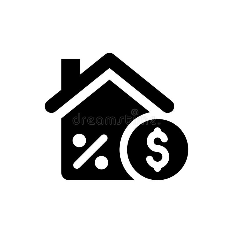 Home loan icon stock vector. Illustration of loan, symbol - 215666507