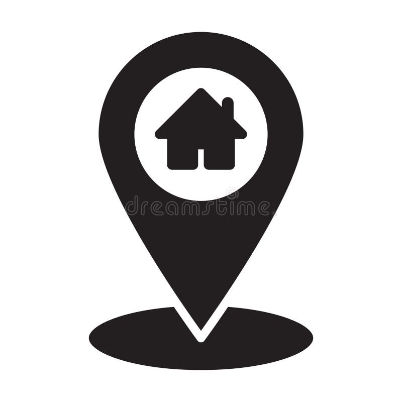 Home Location, Address, House, Pin Fully Editable Vector Icon Stock ...