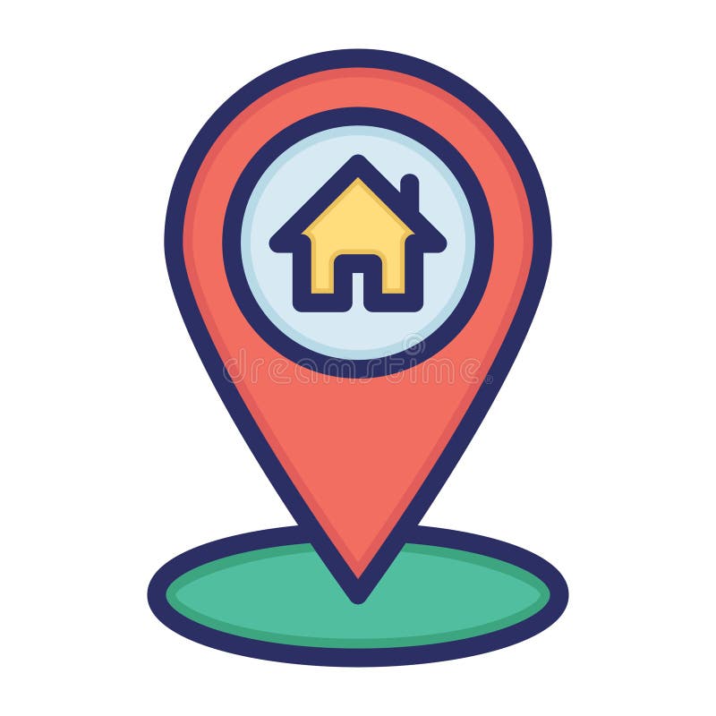 Home Location, Address, House, Pin Fully Editable Vector Icon Stock ...