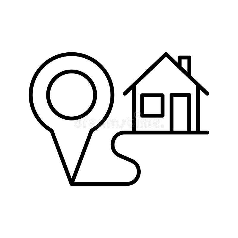 Home Location Icon. Location Point of House Stock Vector - Illustration ...