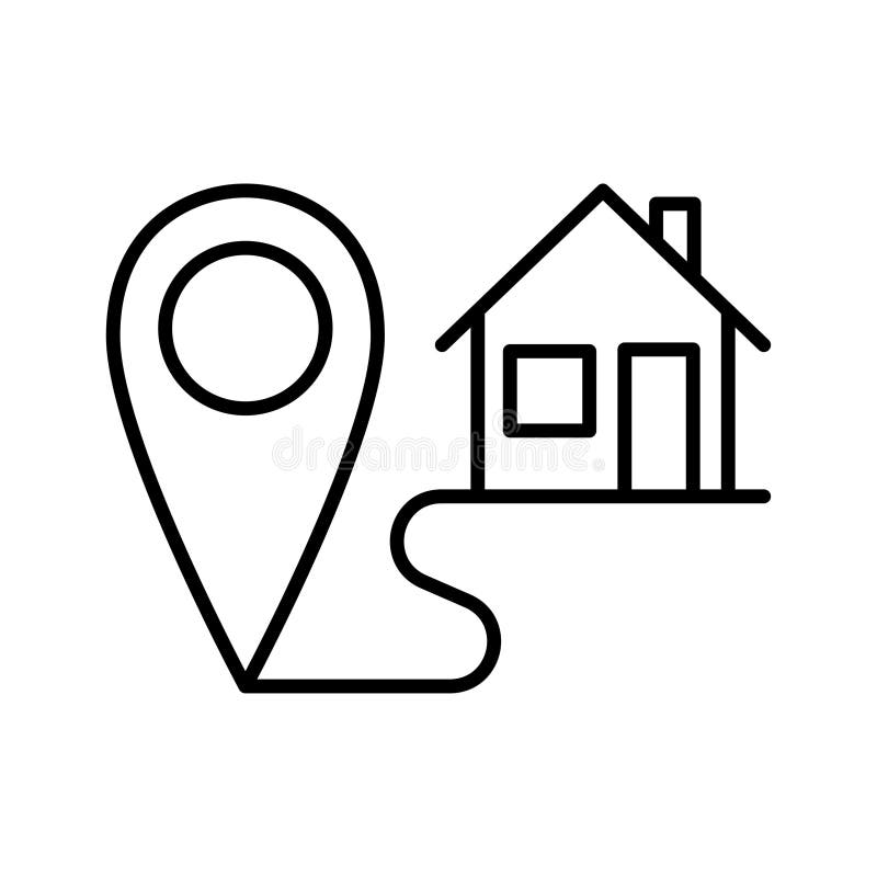Home Location Icon. Location Point of House Stock Vector - Illustration ...