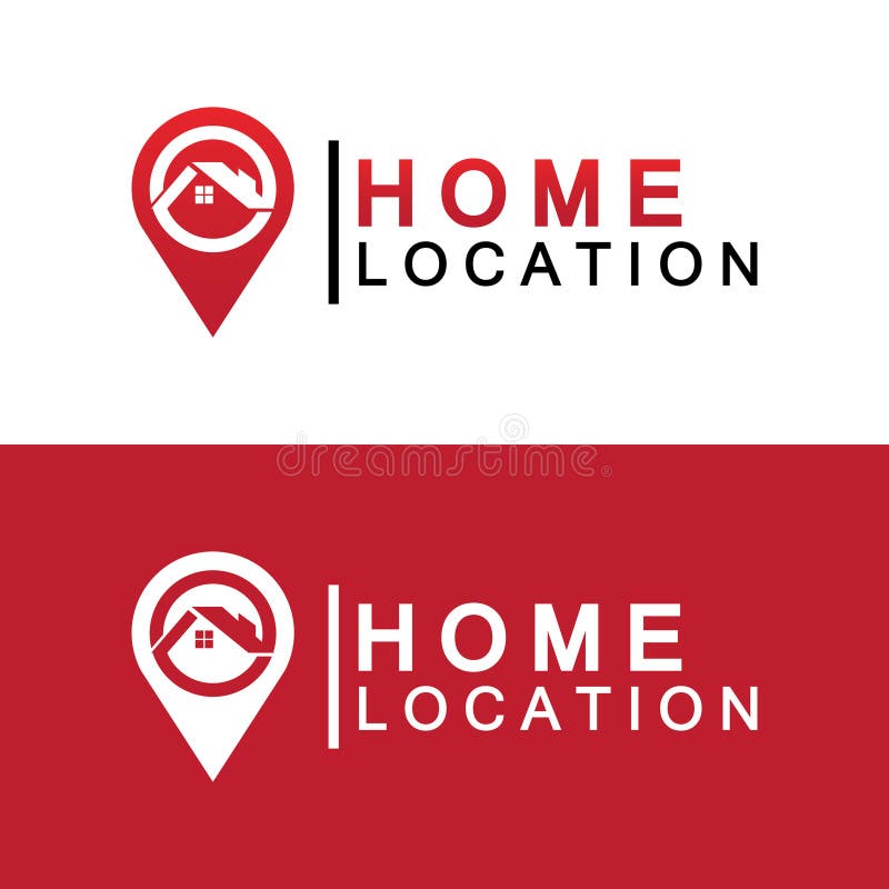 Home Location with House and Map Marker Logo and Business Card Stock ...