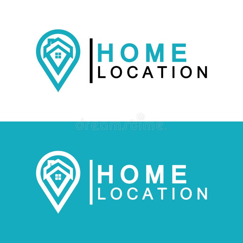 Home Location Map Pin Logo Design Vector Template. Concept House ...