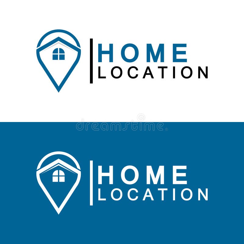 Home Location Map Pin Logo Design Vector Template. Concept House ...
