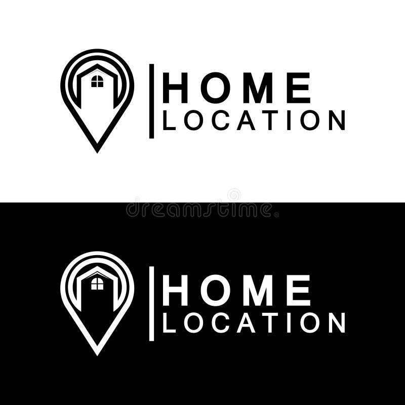 Home Location Map Pin Logo Design Vector Template. Concept House ...