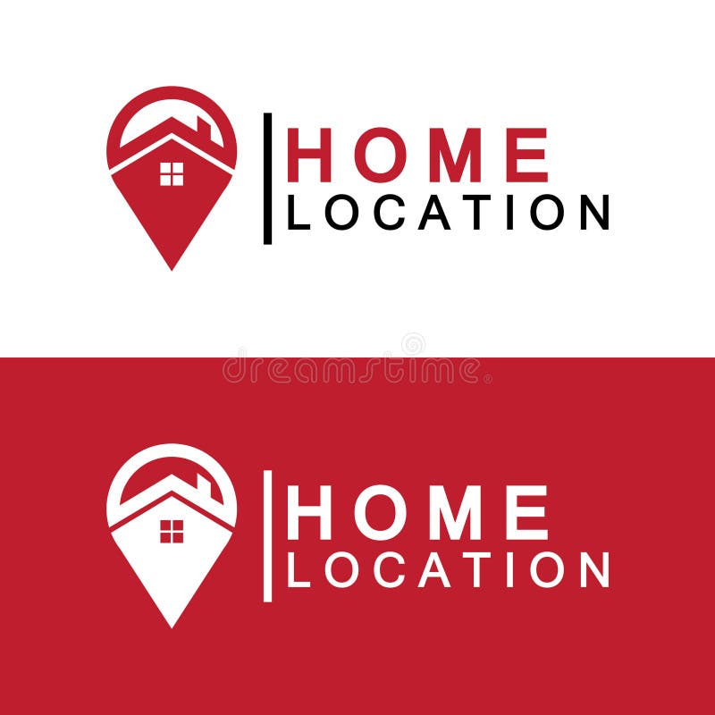 Home Location Map Pin Logo Design Vector Template. Concept House ...