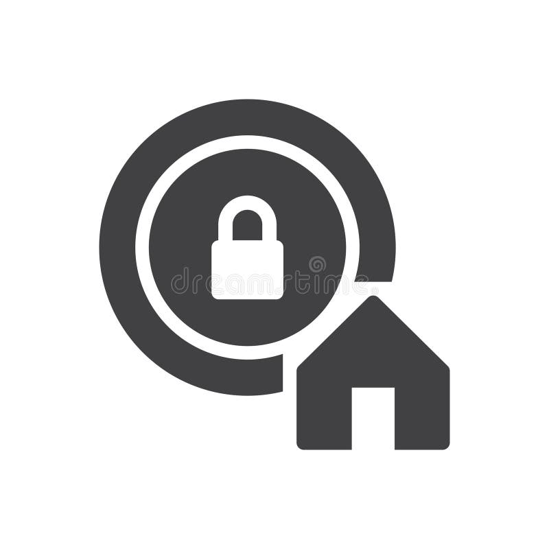 Home Lock Icon - House Security Icon Stock Illustration - Illustration ...