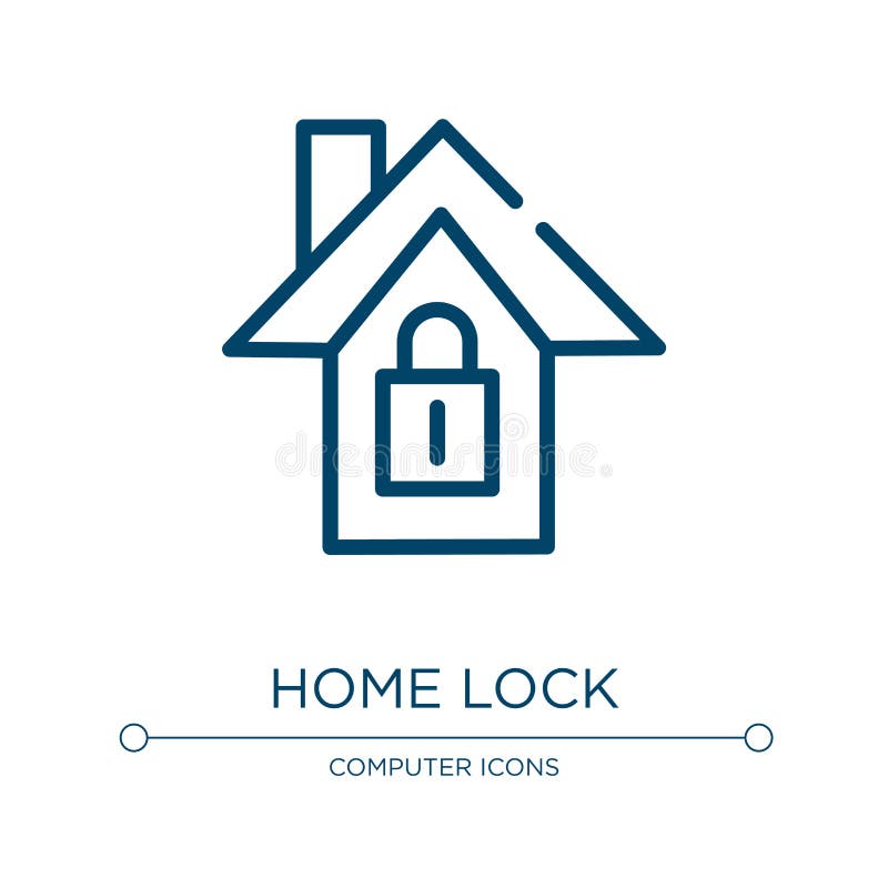 Home Lock Icon. Linear Vector Illustration from Computer and Media ...