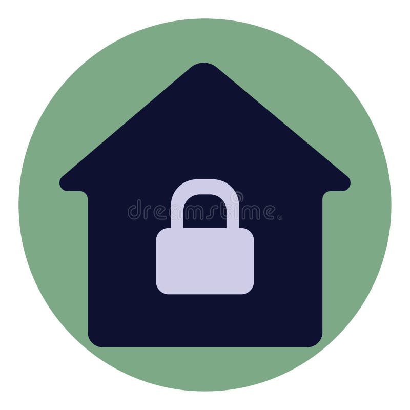 Home lock, icon stock vector. Illustration of house - 260374641