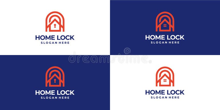 Home Lock, Key Shape Logo Design Inspiration Stock Vector ...