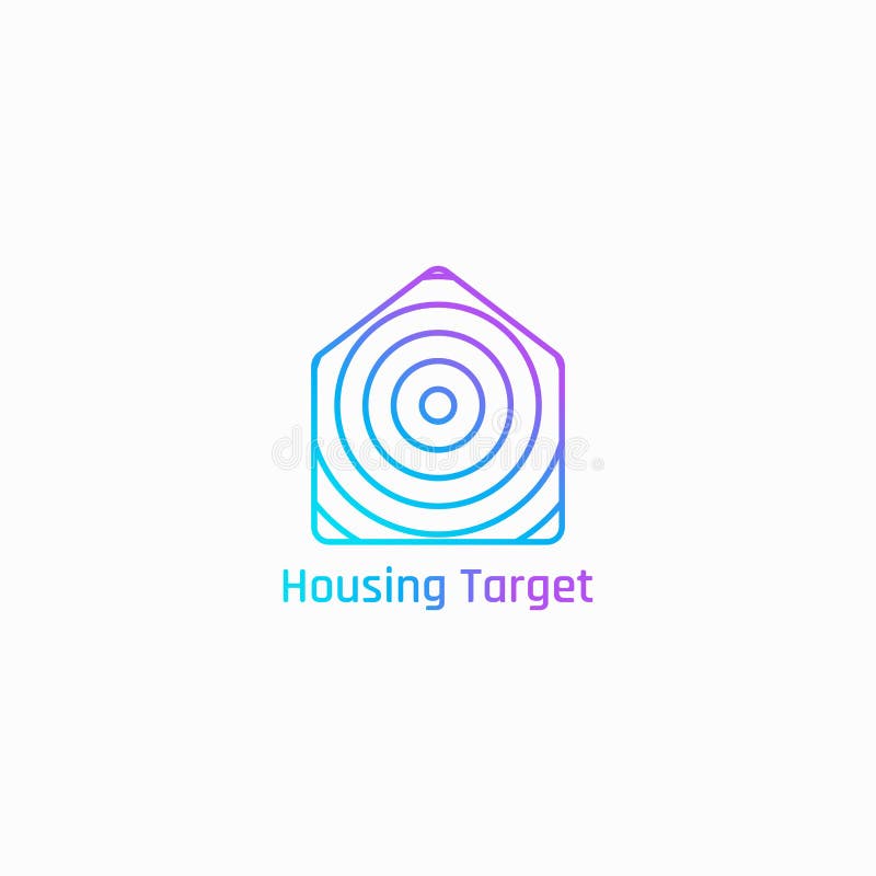 Home Logo with Circle Shaped Target Stock Vector - Illustration of ...
