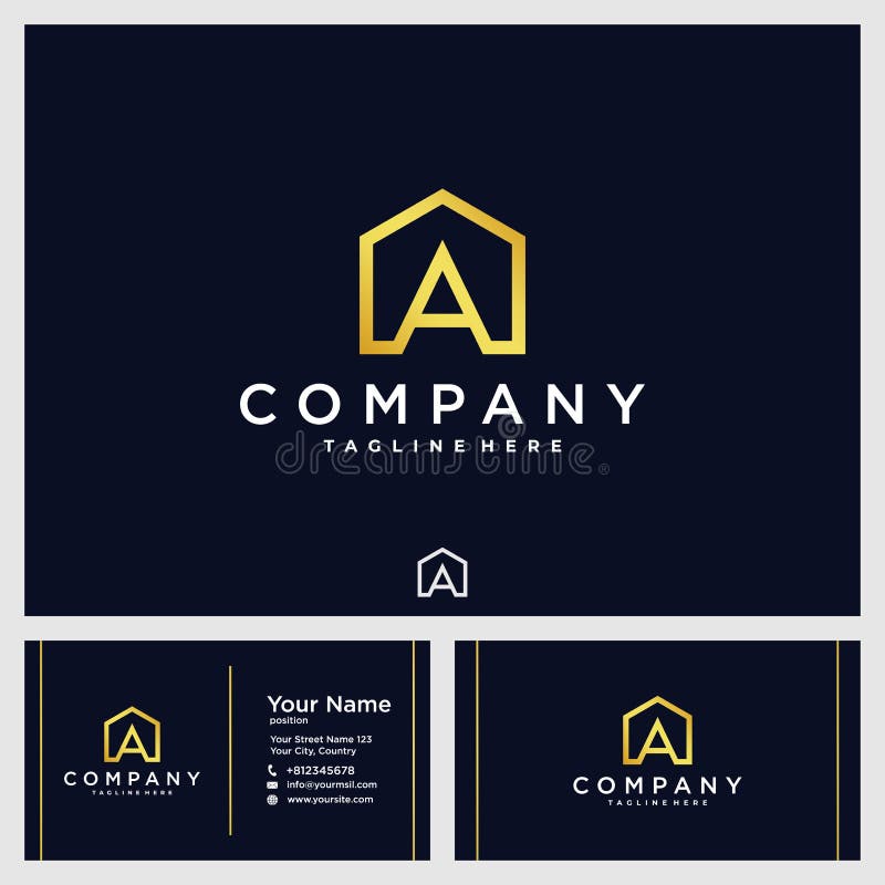 Home Line Logo with Letter a Sign Combination Concept Stock Vector ...