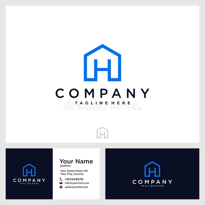 Simple Home with Letter H Sign Combination Logo Design Concept Stock ...
