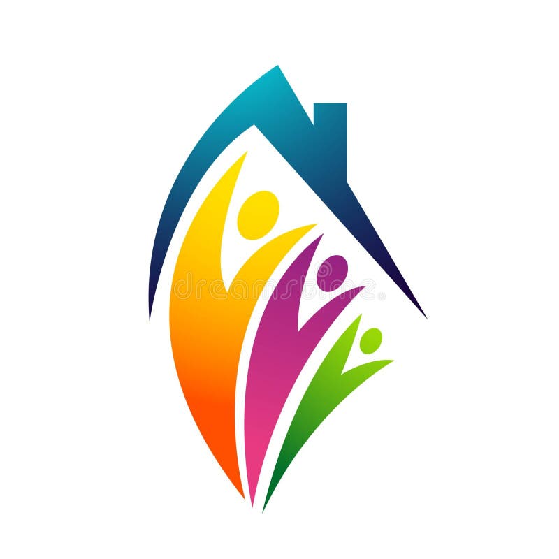 Home Logo Representing a Happy Family Union. Stock Vector ...