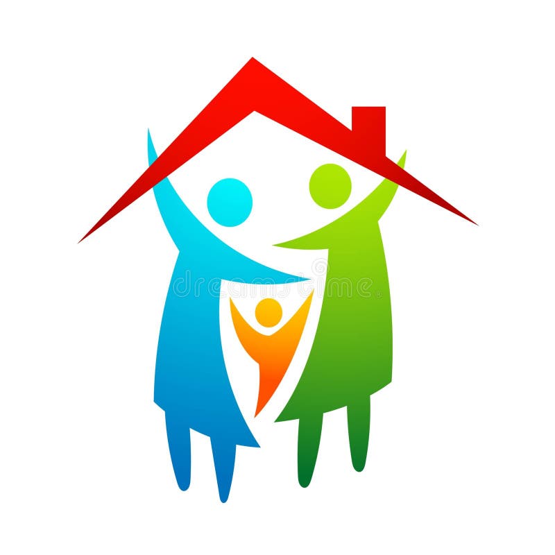 Home Logo Representing a Happy Family Union. Stock Vector ...
