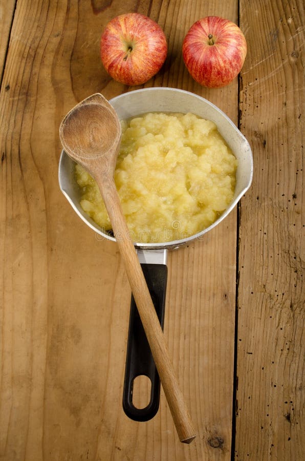 Home Made Apple Compote in a Pot Stock Photo - Image of dessert, cooked ...