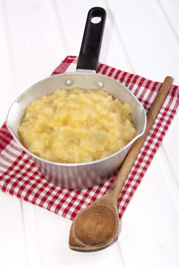 Home Made Apple Compote in a Pot Stock Photo - Image of apple, fruit ...