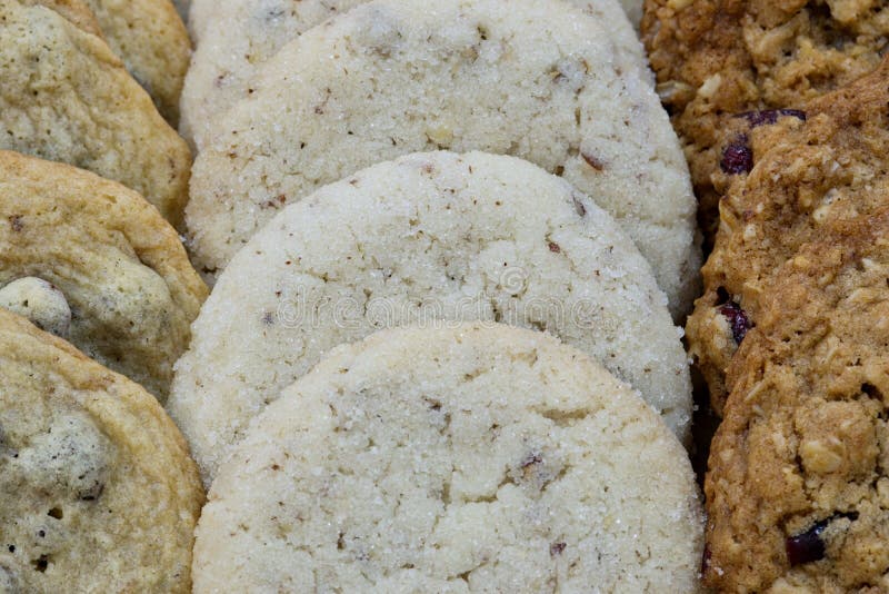 Home Made Assorted Cookies Arranged and Displayed in Rows Vertically ...