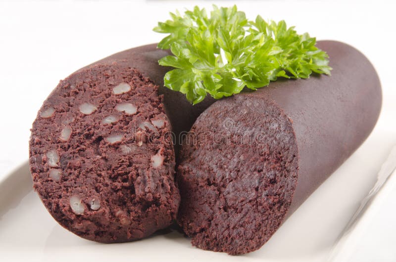 Home Made Black Pudding with Parsley Stock Image - Image of meat ...