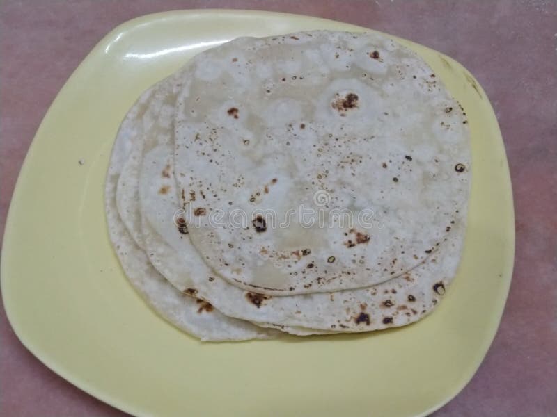 Home Made Bread Indian Roti on a Plate Stock Photo - Image of bread ...
