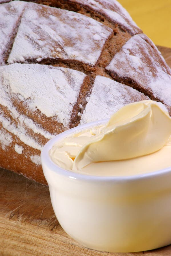 Home Made Bread with Some Butter Stock Image - Image of fresh, organic ...