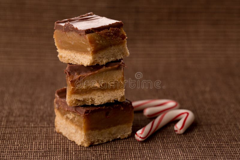 Home Made Caramel Shortbread Treats for Christmas Stock Image - Image ...