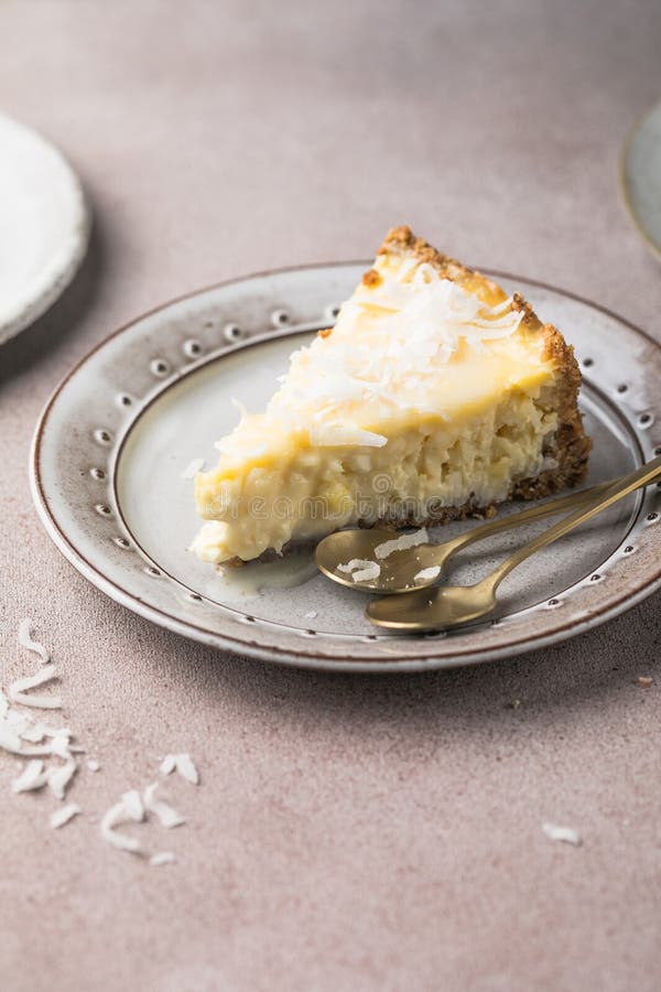 Home Made Coconut Cheesecake Stock Photo - Image of coffee, cheese ...