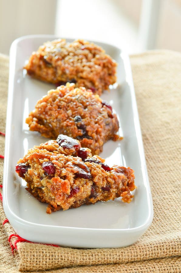 Home Made Cranberry Flapjack Stock Image - Image of granola, freshly ...