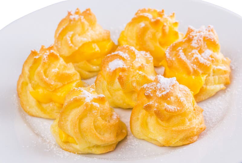 Home Made Cream Puff Close Up I Stock Photo - Image of choux, decorated ...