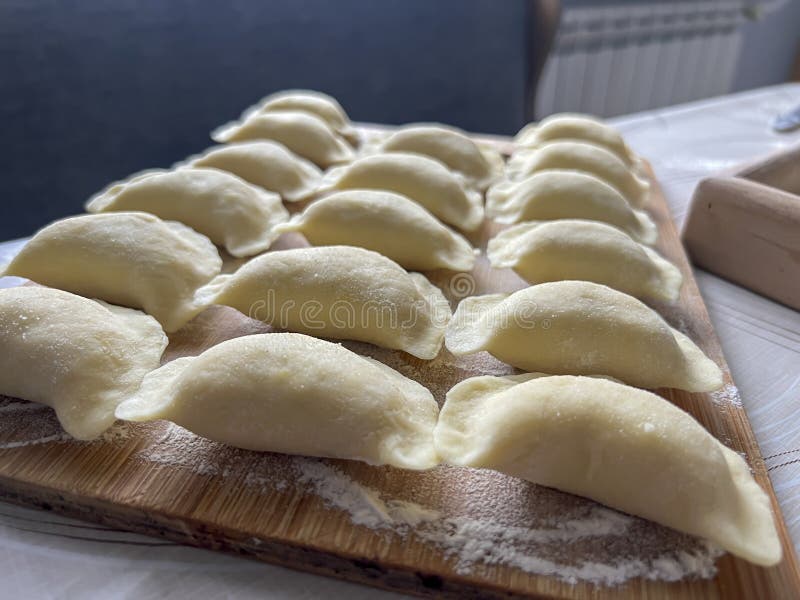 Home-made Dumplings, Kneading the Dough by Hand, Rolling it, Cutting it ...