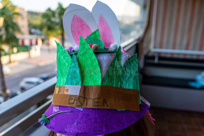 Home-made easter hat stock photo. Image of colorful - 273567750