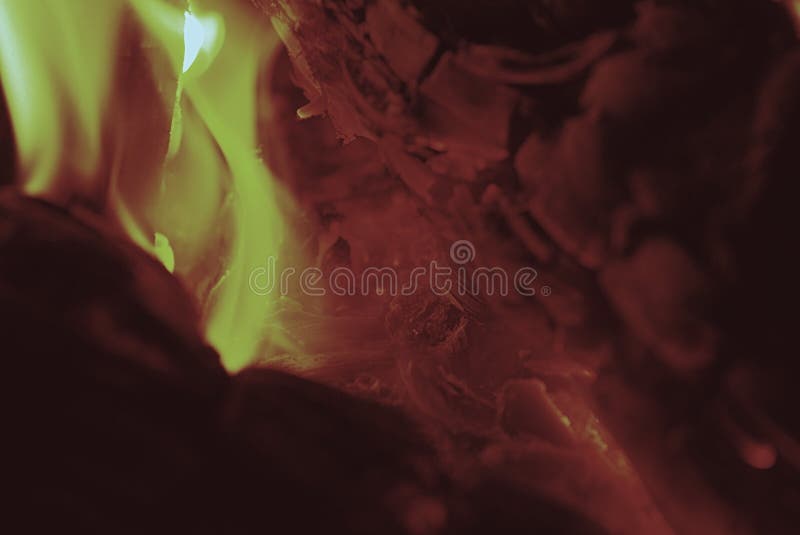 Home Made Fire with Beautiful Flames in Hardwood Stock Photo - Image of ...