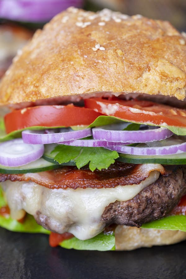 Home made hamburger stock photo. Image of food, onion - 137432342