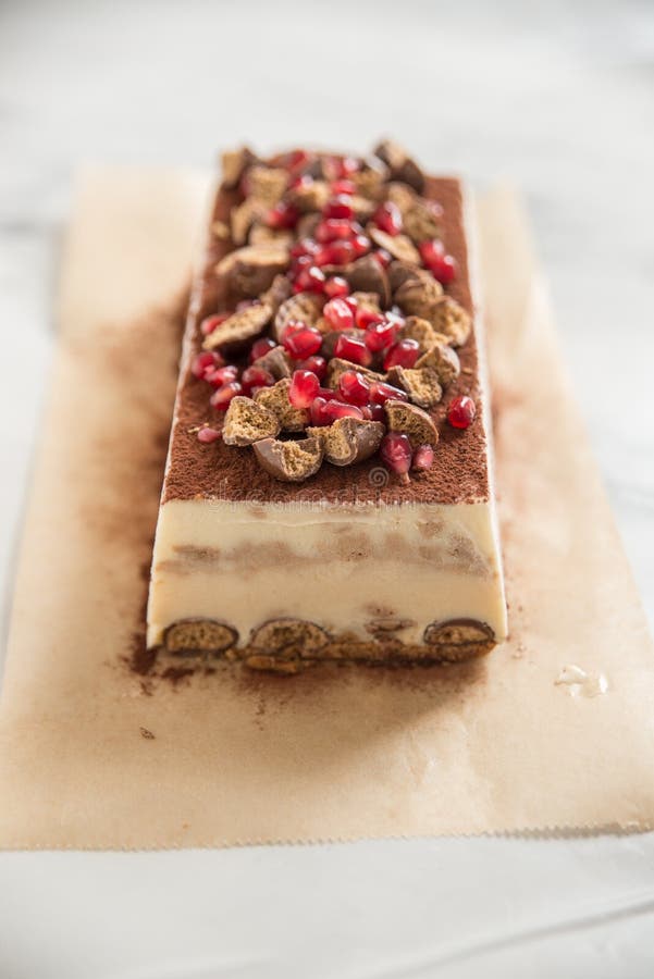 Home Made Ice Cream Semifreddo with Chocolate Stock Photo - Image of ...