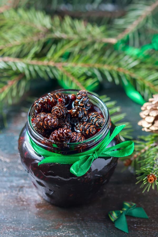 Home-made Jam from Pine Cones, for Improving Immunity. Stock Image ...