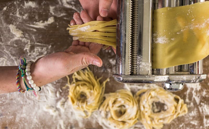 Home made pasta stock photo. Image of metal, preparing - 88434392