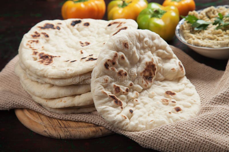 Home made pita bread stock image. Image of lava, bread - 100971155