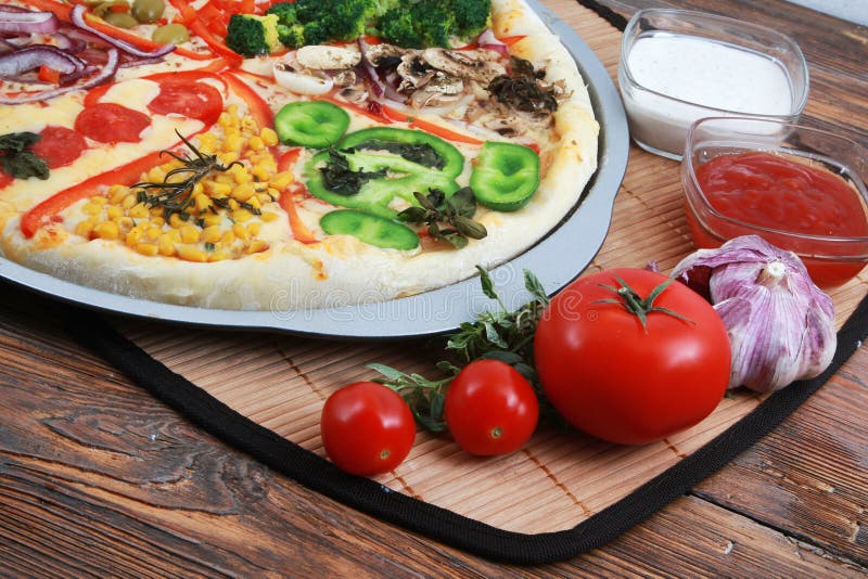 Home made pizza stock photo. Image of refreshment, mozzarella - 42288998